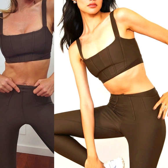 ALO Yoga | Pants & Jumpsuits | Alo Espresso Airlift Set Corset Top Corset Leggings Brown S Falls ...